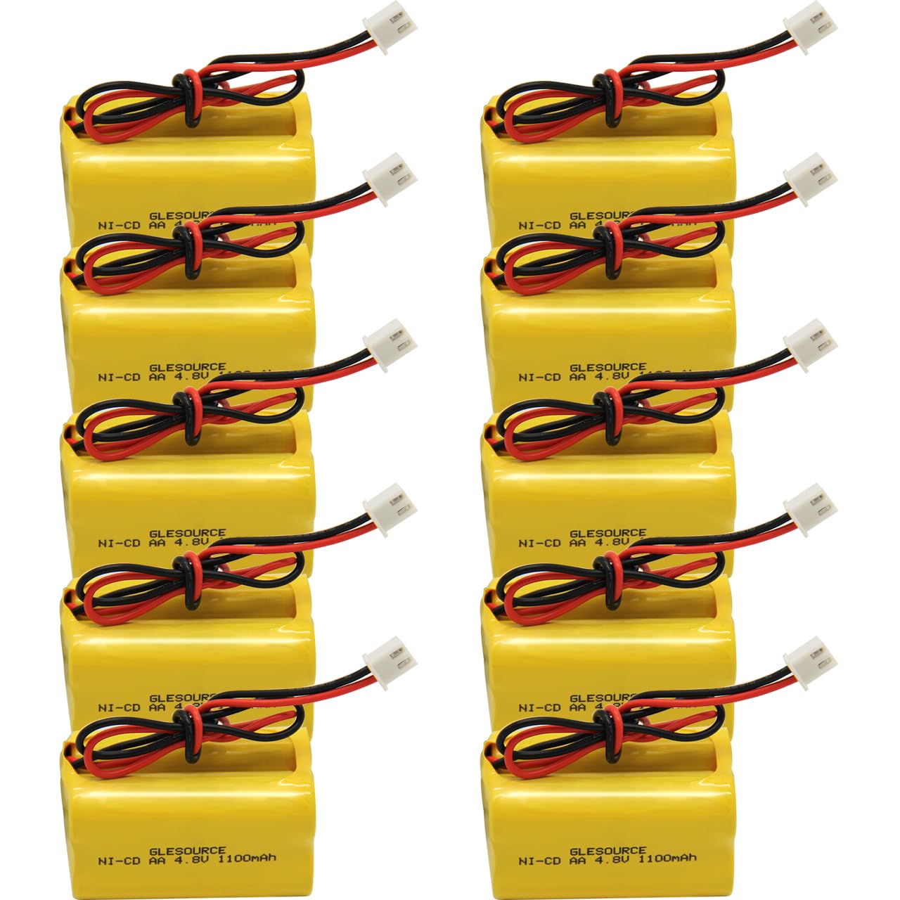 GLESOURCE(10 Pack) 4.8v 1100mAh Compatible for MAG93NC487 BL93NC487 Lithonia ELB B006 Lithonia ELBB006 ELBCS06 ELB-CS06 Emergency/Exit Light Sign