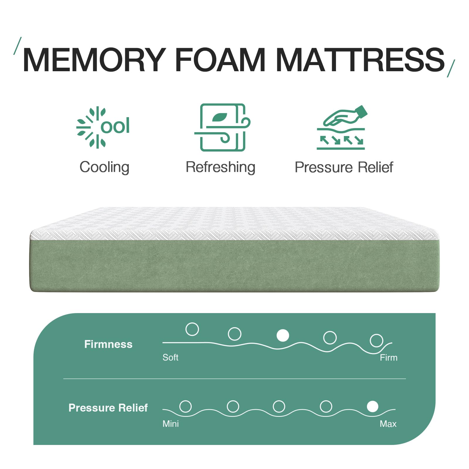 Novilla 10 Inch Queen Size Memory Foam Mattress with Cooling Gel Foam for Pressure Relief Queen Mattress in a Box Medium Plush Queen Bed Mattress