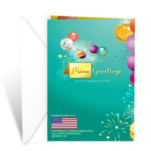 Prime Greetings 70th Birthday Card, Made in America, Eco-Friendly, Thick Card Stock with Premium Envelope 5in x 7.75in, Packaged in Protective Mailer