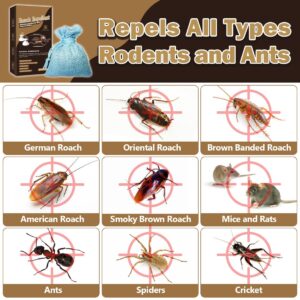 10 Pack Roach Repellent for Indoor Home, Natural Peppermint and Citronella Formula Cockroach Away Solution, Roach Deterrent for House Kitchen Pest Control