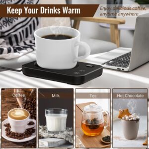 Mug Warmer, Coffee Mug Warmer with 3-Temp Settings, Auto Shut-Off Coffee Warmer, Anti-Scalding Waterproof Mug Warmer for Desk, Coffee Cup Warmer Display Status, Coffee Warmer for Desk for Coffee Milk