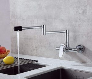 knkqzxvdf -taps,faucets,kitchen in-wall faucet cold heat wash basin sink taps rotate basin balcony water-tap mixing valve rotate fold pull faucet hotel bathtub faucet