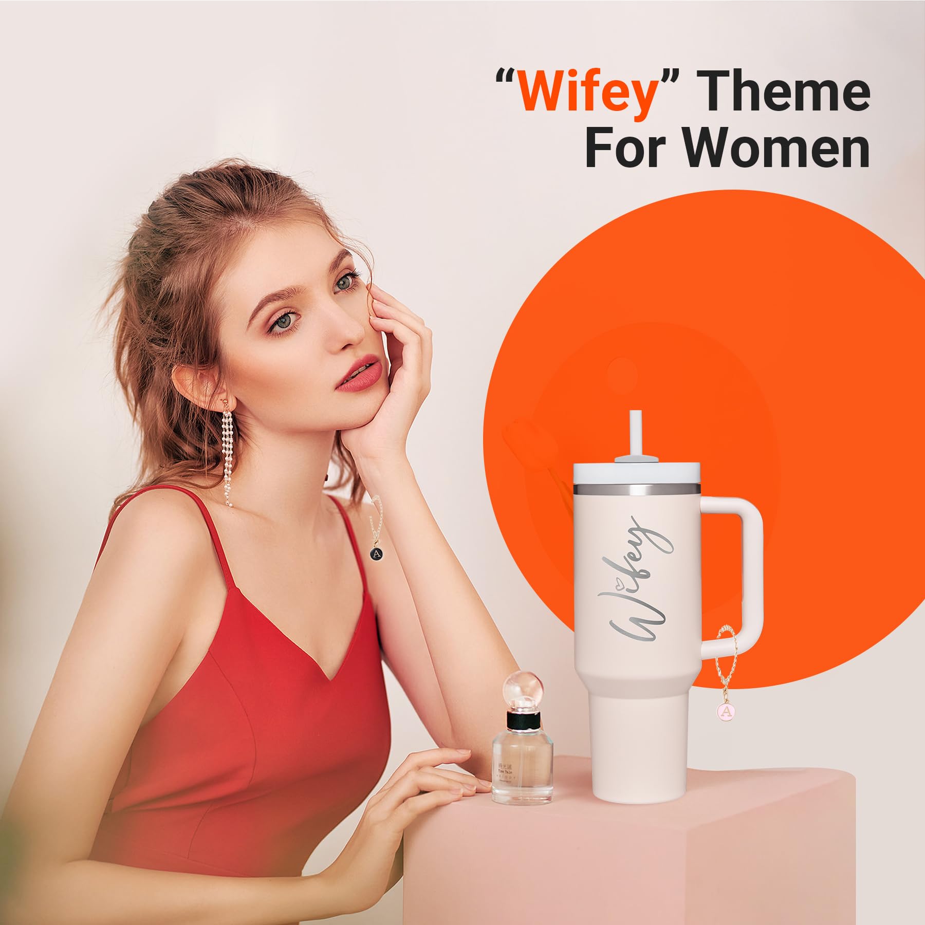 JETIKON Wifey Hubby 40 oz Tumbler Cup for Couples with Handle Lids Straws Letter Charm Accessories 2 Pack Wedding Gifts for Couples 2024 Engagement gift Bridal Shower Gift for Bride Groom Newlyweds