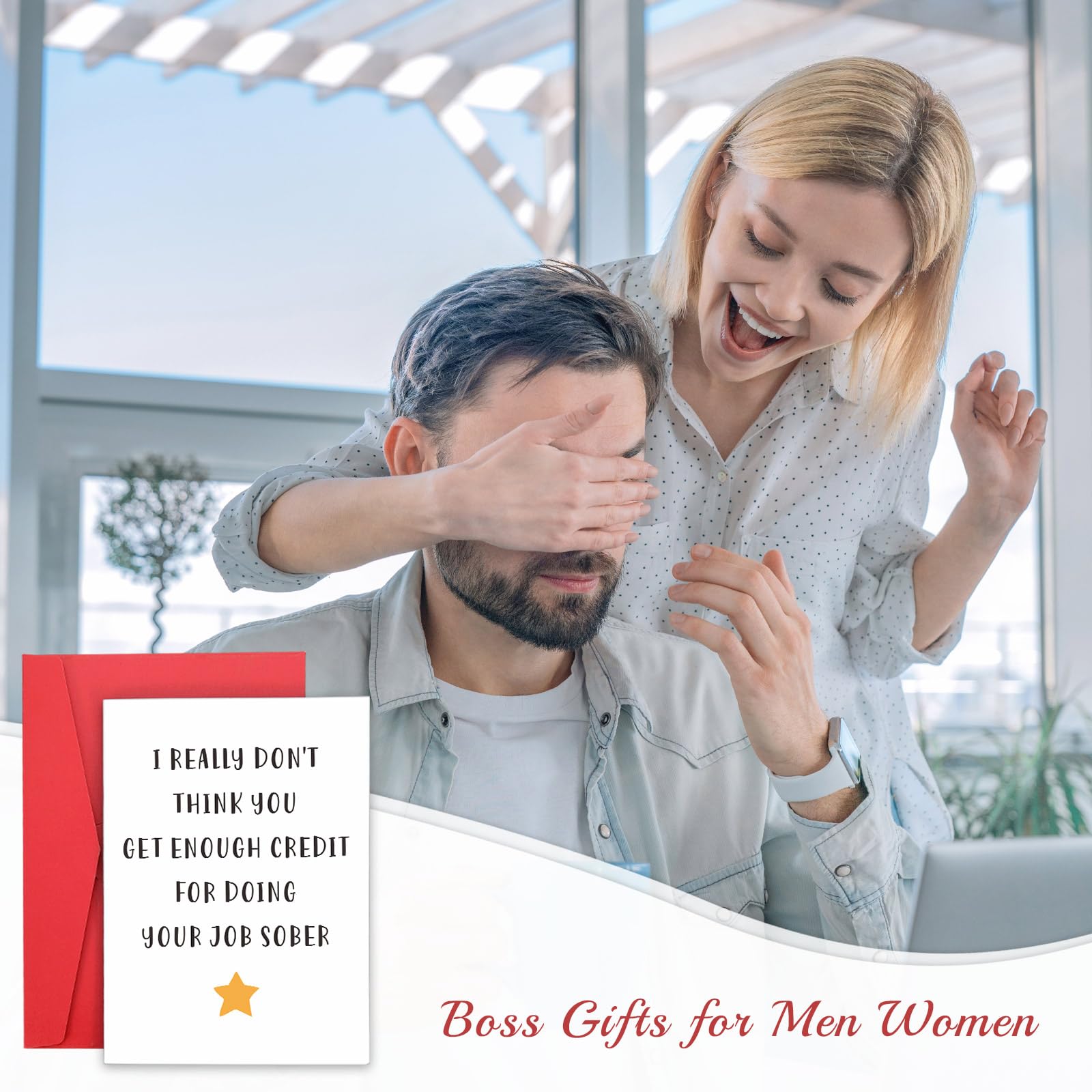 Boss Gifts for Women Men Boss Gifts for Christmas Valentines Gifts for Him Boss Birthday Card Work Anniversary Boss Lady Gifts Boss Cards for Women Office Thank You Manager Leader Boss Day Gifts