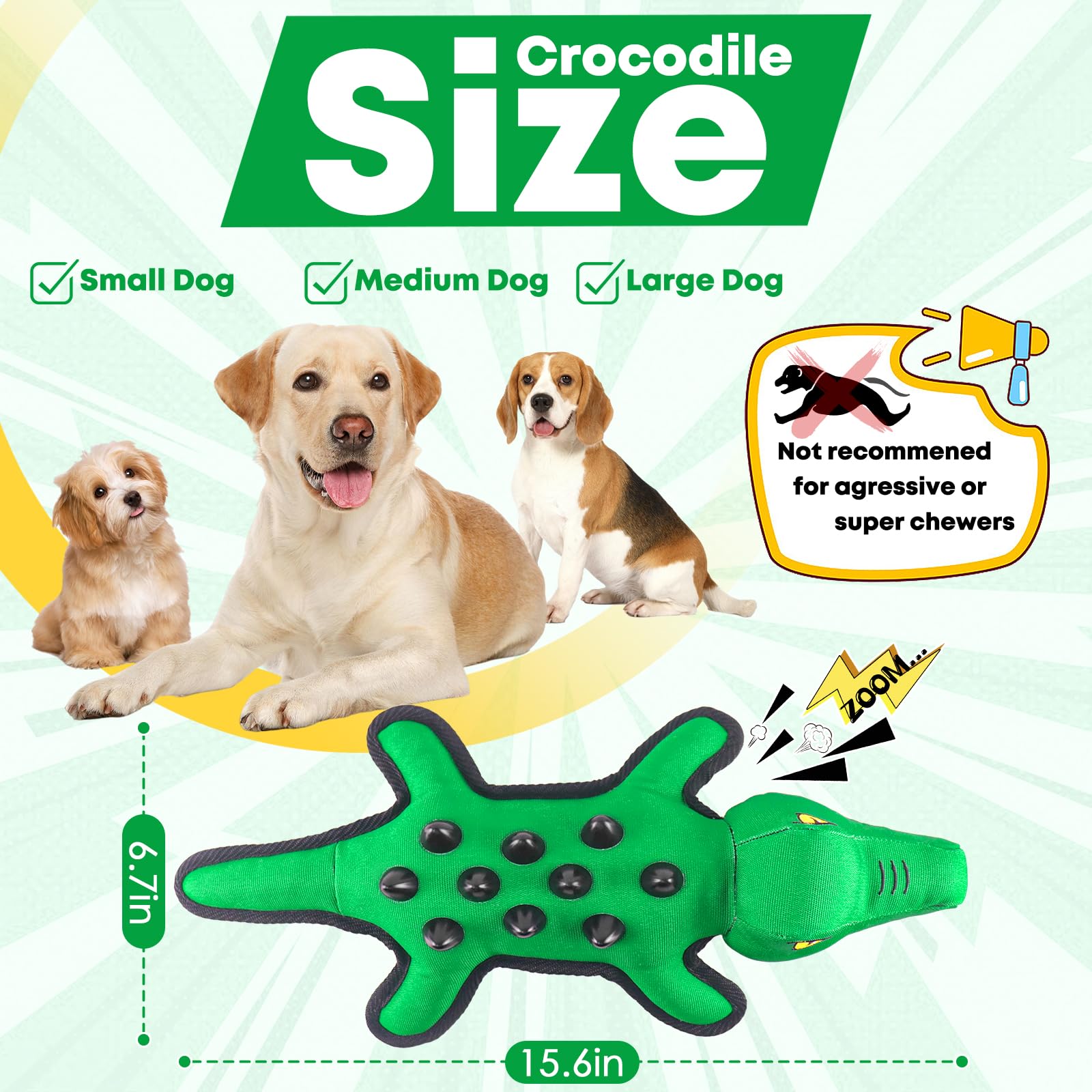 Fuufome Squeaky Dog Toys for All Breeds:Interactive and Puppy Teething Toys with Upgraded Fabric-Stuffed Animals Dog Toys for Boredom and Stimulating to Keep Them Busy