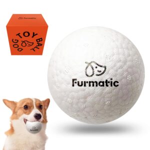 furmatic dog toys for aggressive chewers, indestructible and interactive tennis balls for dogs, ideal herding ball for dogs to chew fetch training, for large medium small dog and puppies (small, 2.5")