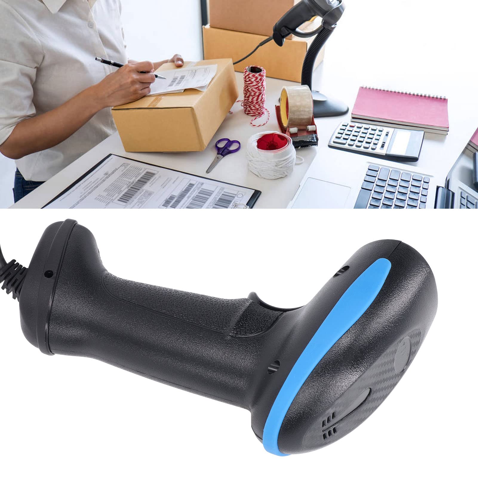 Multifunctional Handheld USB Wired 1D 2D Barcode Scanner with Fast Scanning Speed and Recognition Rate for Supermarket Convenience Store Library Pharmacy Retail and