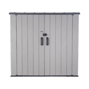 lifetime outdoor utility storage shed with double wall steel-reinforced construction, 6.3 x 3.6 ft