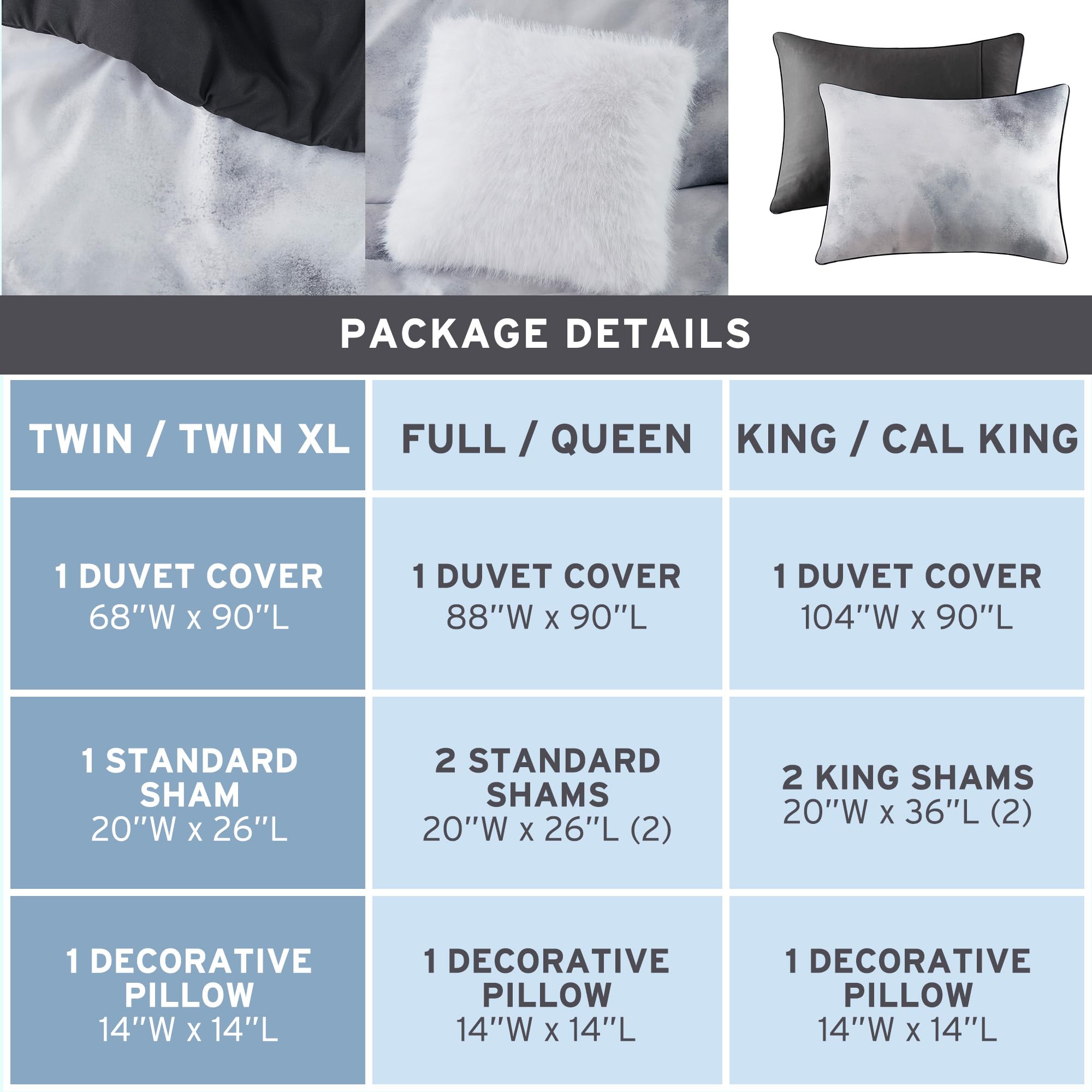 Intelligent Design Duvet Cover Twin Bedding Sets for Girls & Boys Watercolor Tie Dye Twin Duvet Cover Set Kids, Microfiber Twin Size Duvet Cover Set, Pillow Cassiopeia, Twin/Twin XL, Charcoal 3 Piece