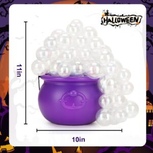 Halloween Decorations Indoor,DIY Bubbling Cauldron Set,Black Plastic Witches Cauldron,Easy&Fun Hocus Pocus Party Decoration,Black Cauldron Pot for Kitchen Room Party Table Decor (Purple)