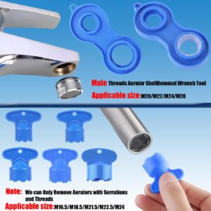 BOETOADG Cache Faucet Aerator Key Removal Wrench Tool with 5 Sizes M16.5, M18.5, M21.5, M22.5, M24 Concave Spout Key Sink Spout Wrench with Faucet Housing Removal Tool for Bathroom Kitchen Sinks