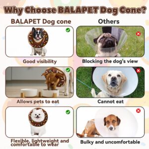 BALAPET Soft Dog Recovery Collar, Comfortable Lightweight Adjustable Pet Cone Collar for Dogs Recovery and Stop Licking,Cute Donut Shape Elizabethan Collar for Small Dog Cat(M)