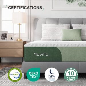 Novilla Queen Mattress 12 Inch Queen Size Memory Foam Mattresses with Cooling Gel Foam for Pressure Relief Mattress in a Box Medium Plush Bed Mattress Queen Size