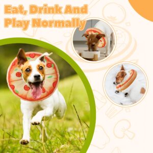 BALAPET Soft Dog Recovery Collar, Comfortable Lightweight Adjustable Pet Cone Collar for After Surgery, Cute Funny Pizza Shapes Elizabethan Collar for Small Dog Cat Prevent from Licking Wounds(M)