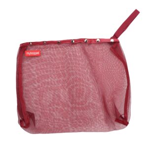 mybaggee jumbo 7 snaps mesh travel knitting bag with snap opening, lightweight nylon storage pouch for yarns, needles and accessories (red)