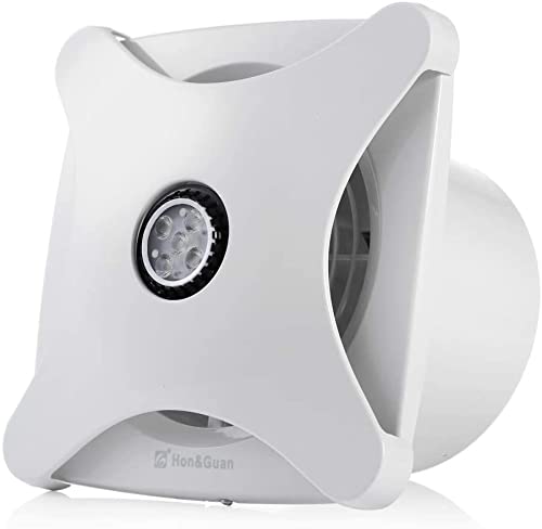 DEIGEHJRE 28W Bathroom Ceiling Ventilation Fan, with LED Air Vent Exhaust Bath Toilet