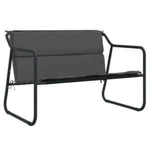 Patio Benches 2-Seater Patio Bench with Cushion Anthracite Steel,2Seater Outdoor Patio Bench with Comfortable Cushions and UVResistant Textilene for Gardens and Terraces Outdoor Furniture & Accessorie