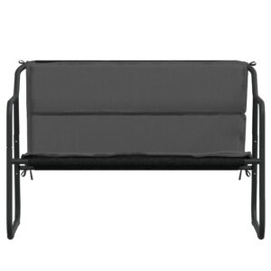 Patio Benches 2-Seater Patio Bench with Cushion Anthracite Steel,2Seater Outdoor Patio Bench with Comfortable Cushions and UVResistant Textilene for Gardens and Terraces Outdoor Furniture & Accessorie