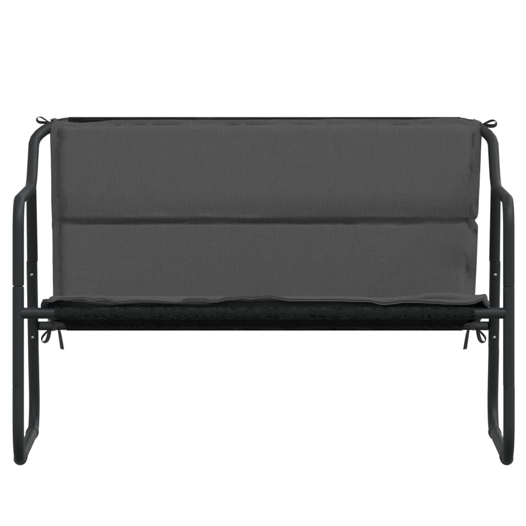 Patio Benches 2-Seater Patio Bench with Cushion Anthracite Steel,2Seater Outdoor Patio Bench with Comfortable Cushions and UVResistant Textilene for Gardens and Terraces Outdoor Furniture & Accessorie