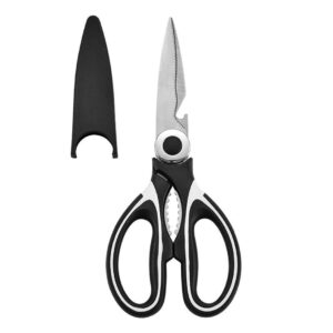 zhuolaiyan kitchen shears for cutting meat, stainless steel,multipurpose kitchen scissors for meat, chicken, fish, vegetables, herbs – bottle opener, nuts, etc.