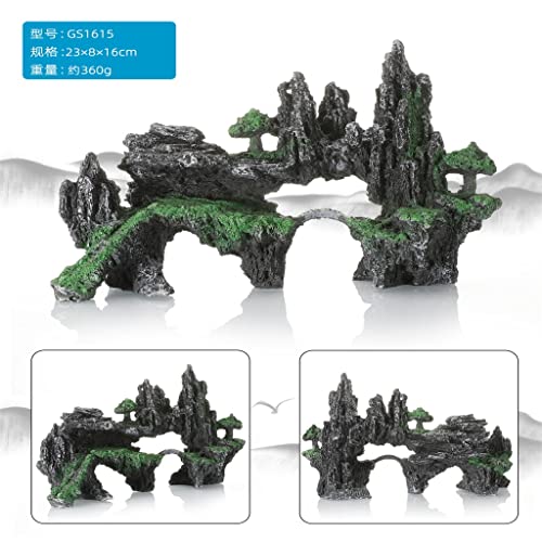 JATDHY Aquarium Landscaping Decorative Resin Rockery Simulation Rockery Ornaments Fish Aquatic Pet Supplies Marbles