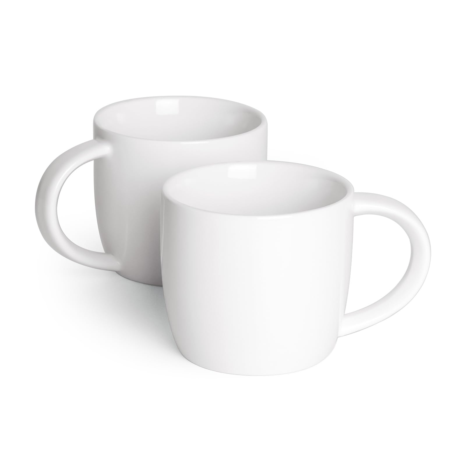 Tacuhy Ceramic Cappuccino Cups Set of 2, 8 oz Coffee Mugs, Coffee Cup for Cappuccino, Espresso, Latte (White)