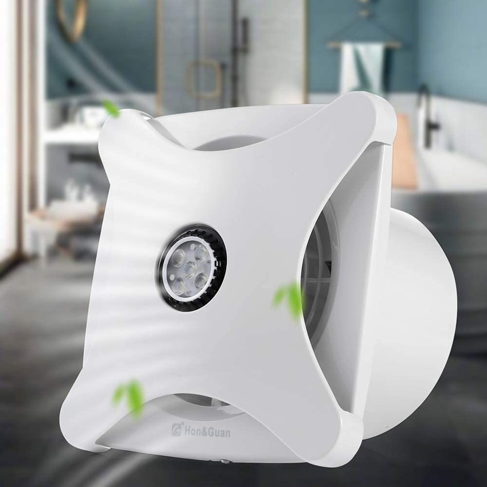 DEIGEHJRE 28W Bathroom Ceiling Ventilation Fan, with LED Air Vent Exhaust Bath Toilet