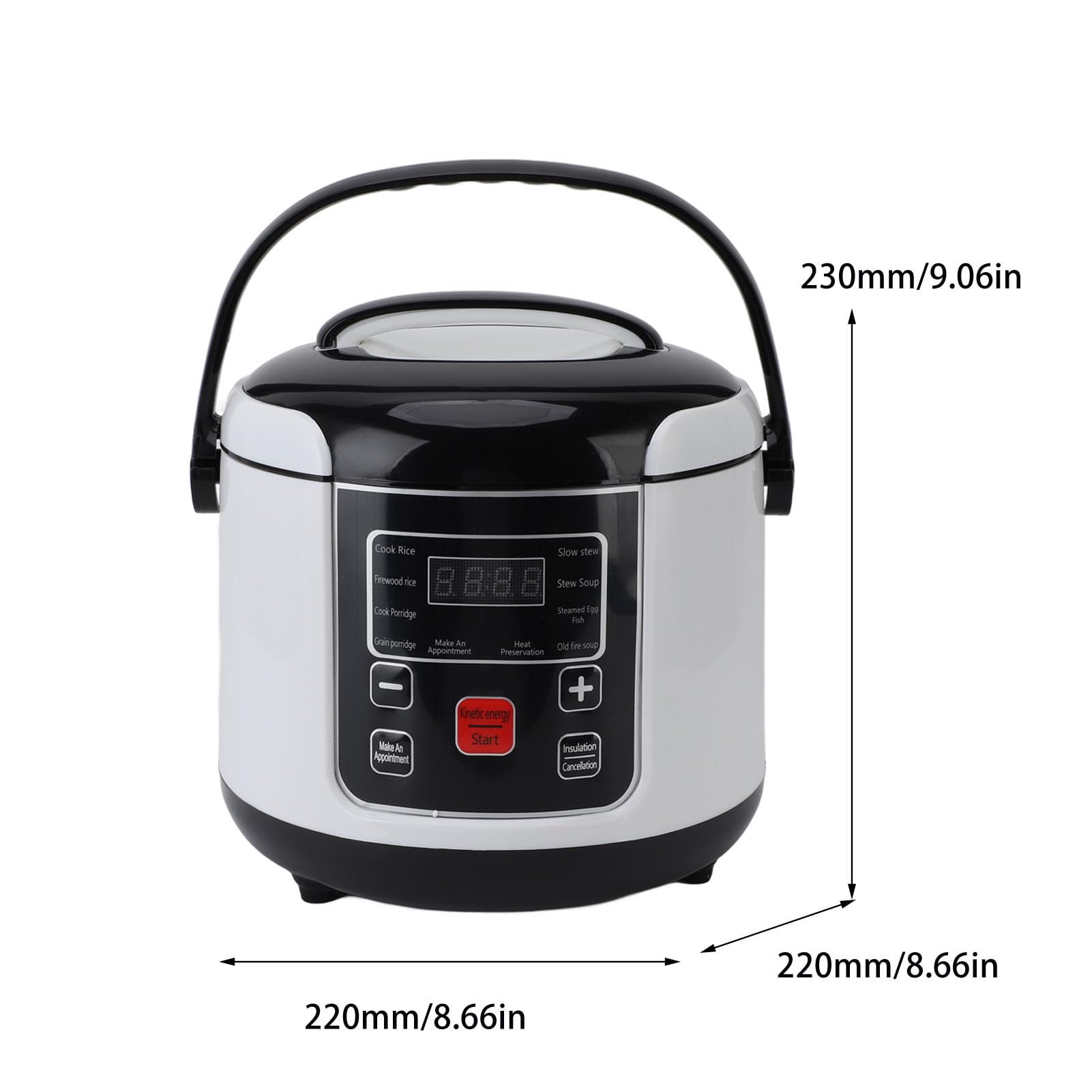 Mini Rice Cooker, 2L Portable Stick Proof Multifunctional Travel Rice Cooker with Inner Pot Steam Basket, 24H Reservation, Cooking Heating and Keeping Warm for Cars,