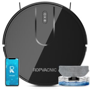 ropvacnic robot vacuum cleaner robot vacuum and mop combo with 4000pa suction, personalized cleaning adjustments, self-charging robotic vacuum cleaner, advanced obstacle avoidance, black