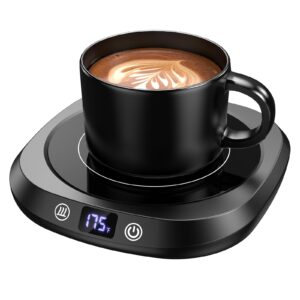 coffee mug warmer -4s fastest heating coffee cup warmer for desk，5 temp & 1-12h timer settings auto shutoff candle warmer,ideal coffee gift accessories with greeting card keep beverages coffee warmer