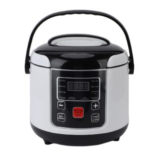 mini rice cooker, 2l portable stick proof multifunctional travel rice cooker with inner pot steam basket, 24h reservation, cooking heating and keeping warm for cars,