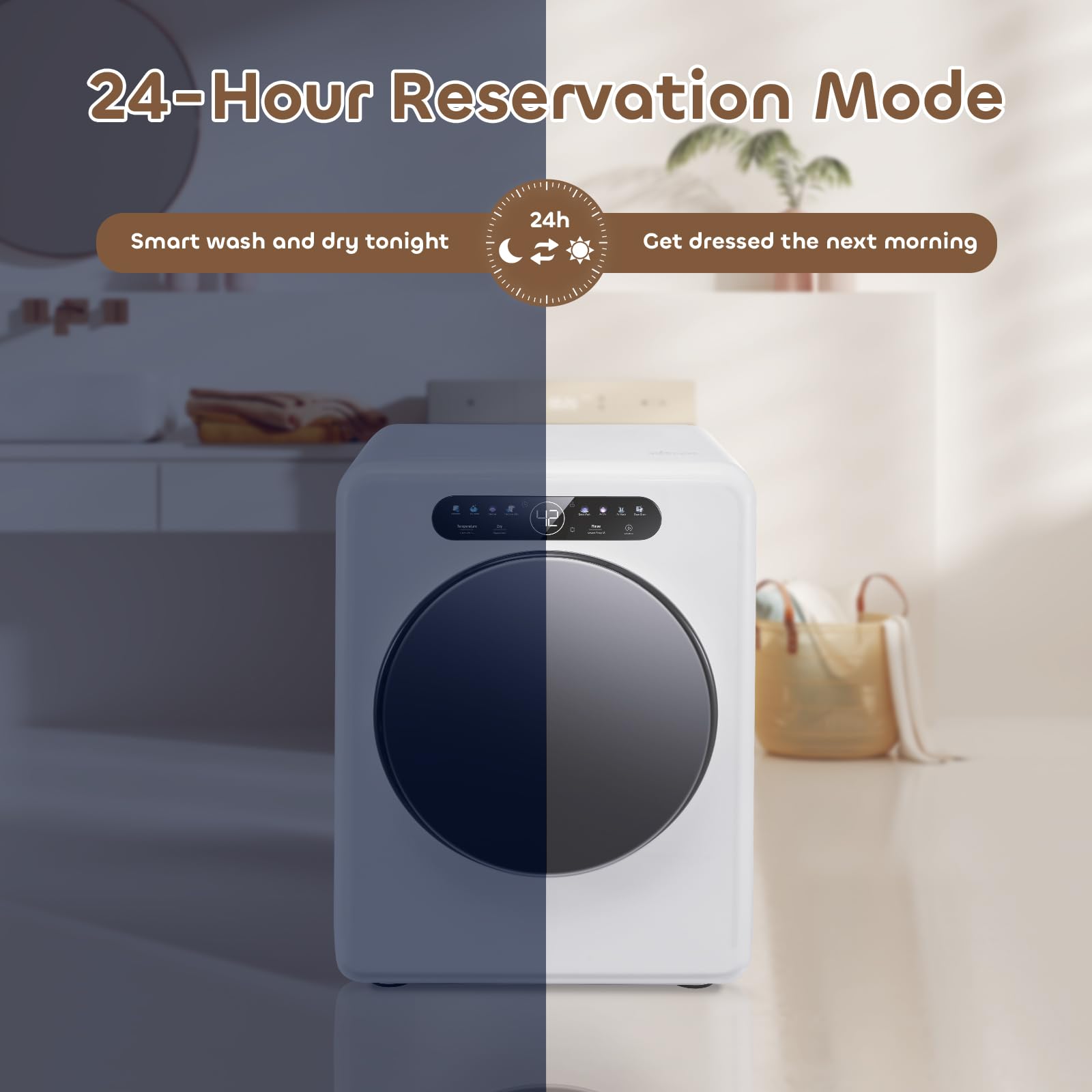 2 In 1 Mini Portable Washer and Dryer Combo, Mini Washing Machine With 24 Hours Reservation Mode and High-temp Stain Removal for Baby Clothes, Underwear, and Socks. (9l/pl)