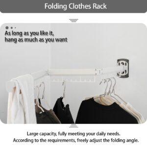 FCWVP Clothes Drying Rack Foldable Space Saving Laundry Hanger White Color Rack Clothing Wall Mounted Retractable,Collapsible(Tri-Fold)