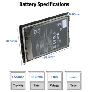 Youejoeq CT4X-BTSC Battery Replacement for Honeywell CT45 CT47 MDE Barcode Scanner,PN.318-055-021 Battery 4720mAh 3.87V Li Ion