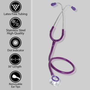 Stethoscope For Doctors And Nurses Micro Plus Aluminium Acoustic Waterproof Lightweight Chest Piece with Flexible Latex Free Tube & Soft Sealing Ear Knobs