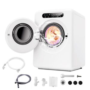 2 in 1 mini portable washer and dryer combo, mini washing machine with 24 hours reservation mode and high-temp stain removal for baby clothes, underwear, and socks. (9l/pl)