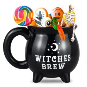 baysowmaytow witch brew cauldron coffee mug, 300ml/10oz ceramic coffee cups, cute halloween water cups, summer winter drinkware, birthday halloween gifts