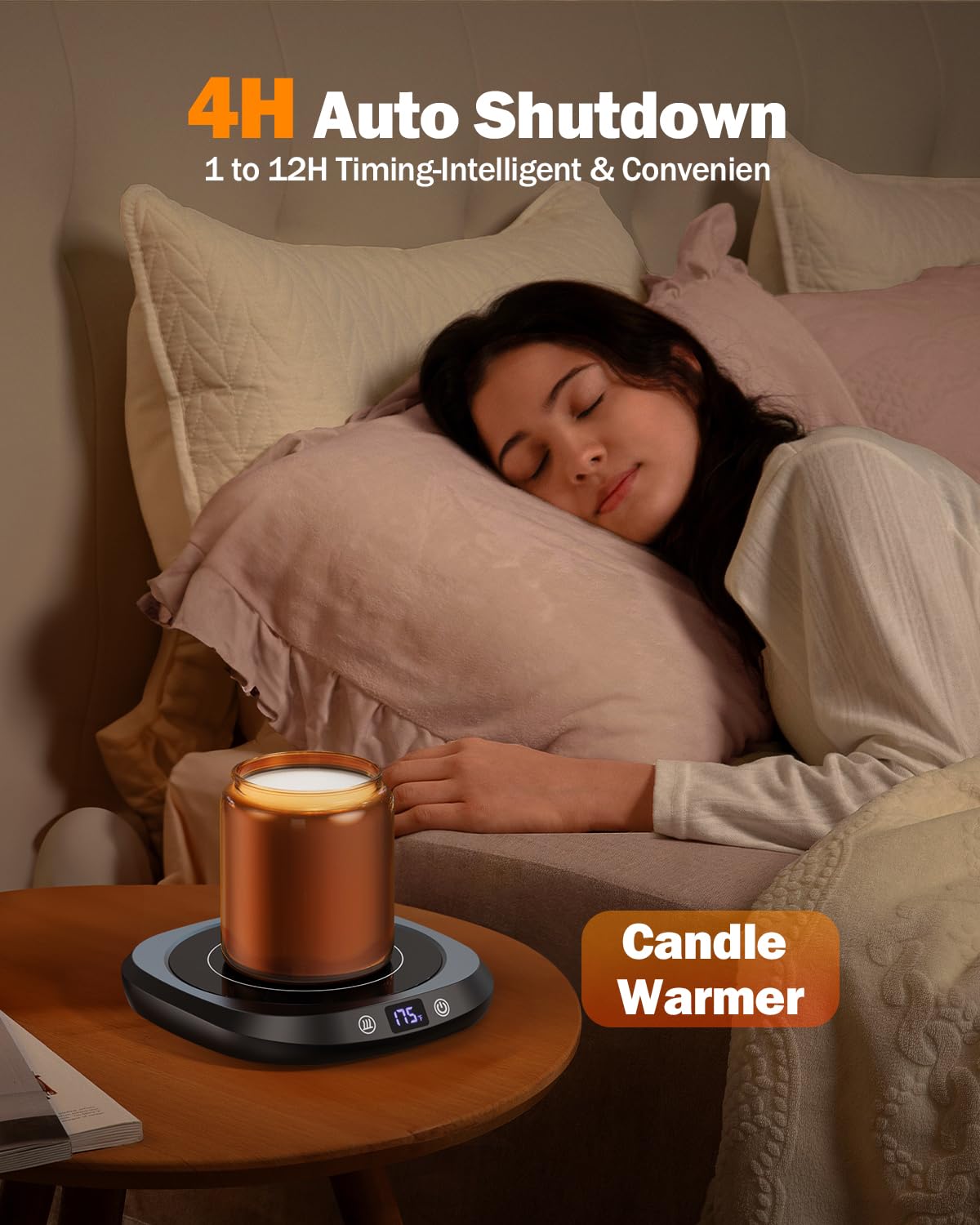 Coffee Mug Warmer -4S Fastest Heating Coffee Cup Warmer for Desk，5 Temp & 1-12H Timer Settings Auto Shutoff Candle Warmer,Ideal Coffee Gift Accessories with Greeting Card Keep Beverages Coffee Warmer