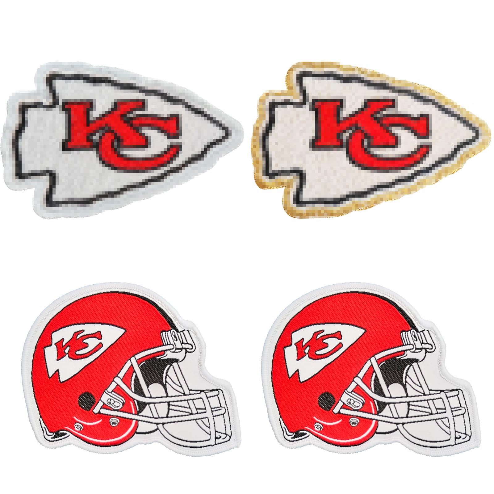 DEZARO 4PCS Rugby Fans Favorite Team Logo and Helmet Logo Iron On Patches Embroidery Applique for Clothes, Dress, Hat, Jeans, DIY Accessories