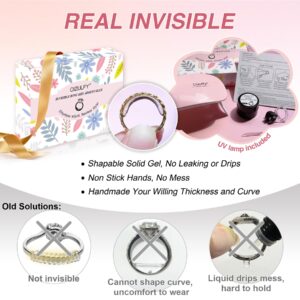 Invisible Ring Size Adjuster, Ring Resizer for Loose Ring, Ring Guards for Woman and Man Ring, Ring Adjuster Adhesive UV Light Easy to Use, Fit for Thin, Wide Rings, Unusual Rings