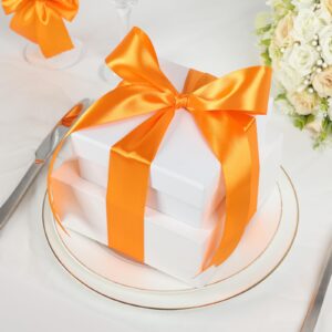 Sagaat Orange Ribbon 1-1/2 Inch 50 Yards, Solid Satin Ribbon for Flower Bouquet, Crafts, Gift Wrapping, Bridal Invitations, Hair, Festival and Party Decorations