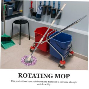 NOLITOY 1 Set Mop Rotary Mop Replacement Mop Stick Rotating Mop Rod Round Mop Detachable Mop Pole Extendable Floor Mop Industrial Mop Leaning Mop Detachable Rotary Mop Pole Plastic Pp