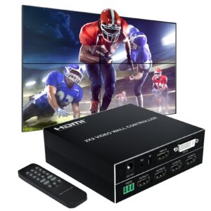 fenixfit 2x2 video wall controller hdmi & dvi support 4k input 2x1, 1x2, 1x3, 3x1, 1x4, 4x1 supports 180 degree rotate ir remote & rs232 control 1080p output 60hz led video wall controller processor