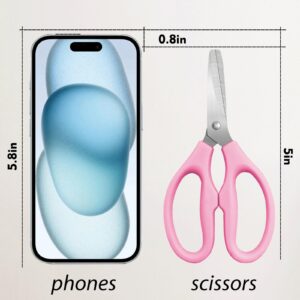 Pink Scissors for School Multipurpose Stylish: 5 inch - Comfort Grip - Stainless Steel - Scissors with Home - Office - for Cutting Paper - Open Envelopes - Cut Tape (Ping)