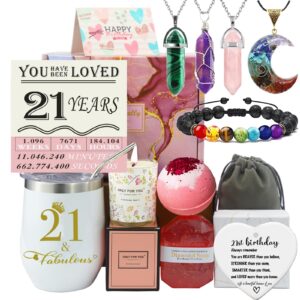 carselage 21st birthday gifts for her, unique 21 years old crystal gifts basket decorations for women, friends, younger sister, daughters, bff, granddaughters