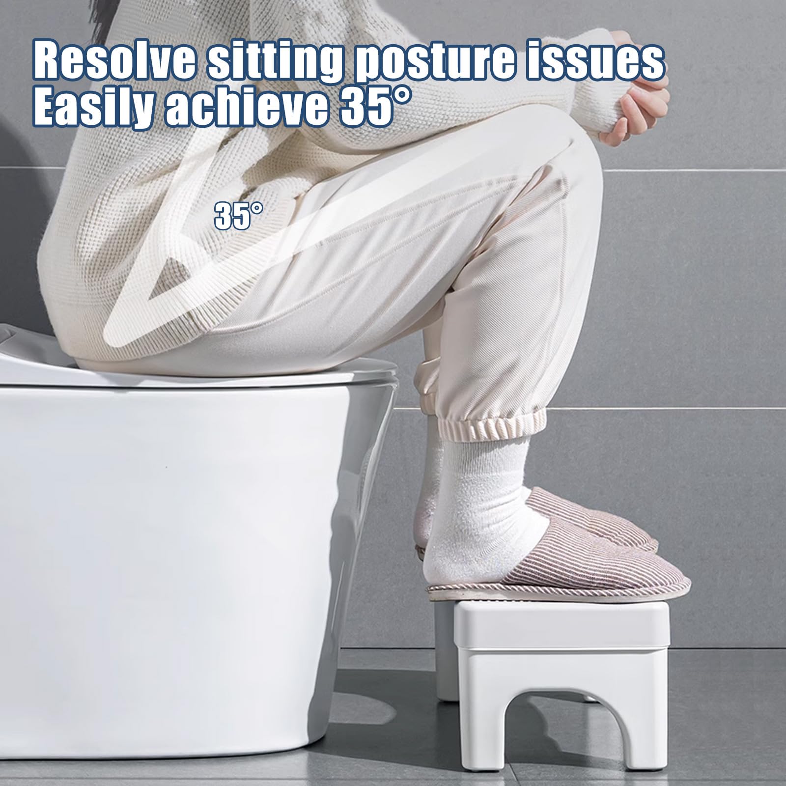 6.7 Inch Toilet Stool for Bathroom,Non-Slip Potty Stool for Pooping,Toilet Step Stool for Adults/Seniors/Kids