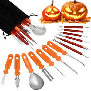 13pcs pumpkin carving kit tools heavy duty stainless steel pumpkin carving tools simple safe pumpkin carving kit for kids adults