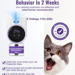 lesotc Cat Pheromones Calming Diffuser Effectively Relieve Anxiety Stress Cat Calming Diffuser Multicat Pheromones Diffuser Refill Reduce Fighting Spraying and Scratching Calm Relaxing Fits All Cats