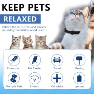 Calming Collar for Cats 4 Pack Cat Anxiety Relief and Stress Lasts 60 Days Cat Calming Collar Calming Pheromone Collar for Cats Cat Pheromone Collar Adjustable Size for All Cats(Black)