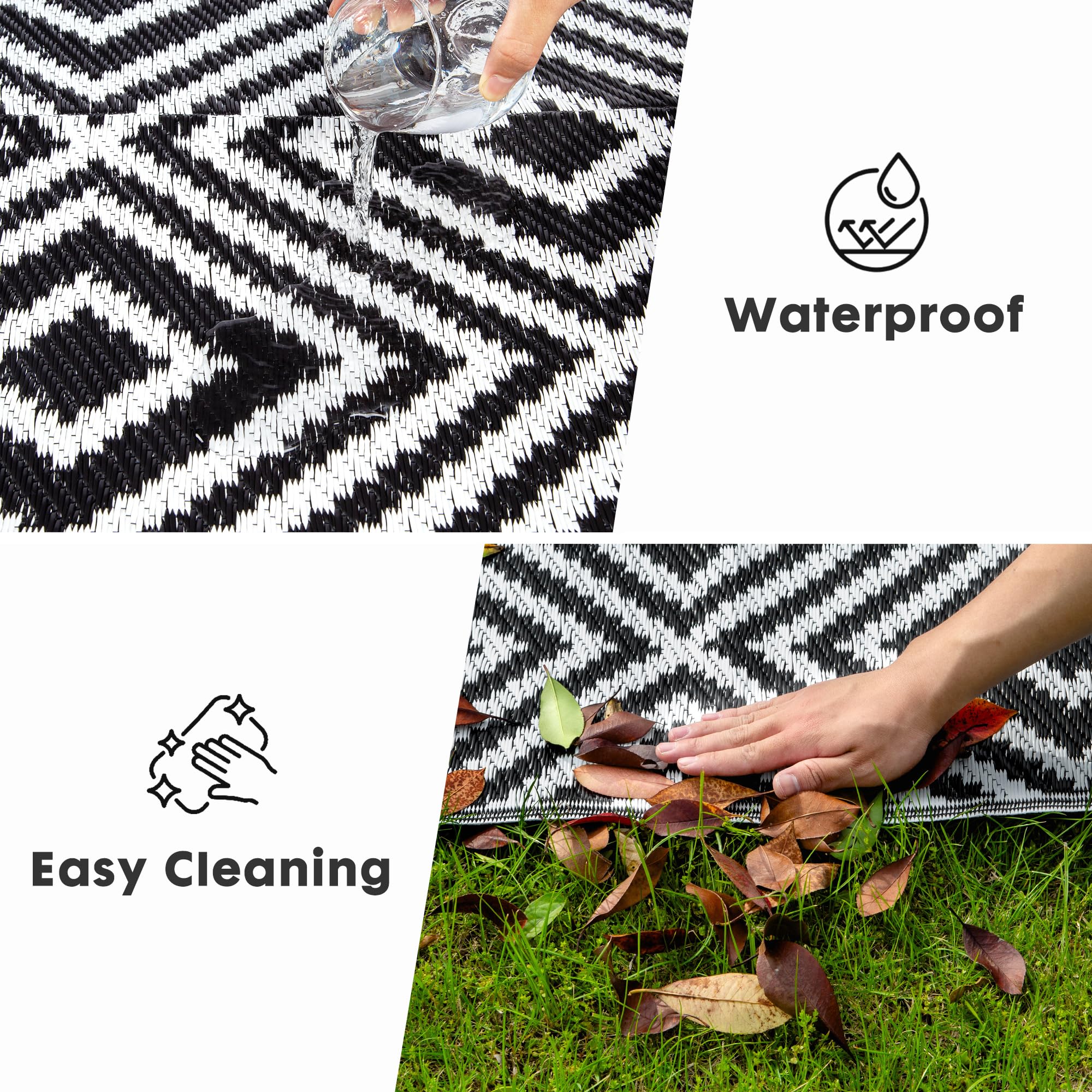 Outdoor Plastic Straw Rug, 5x7 Outdoor Rug,RV Rug,Reversible mats, Large Floor Mat and Rug for RV, Patio, Backyard, Deck, Picnic, Beach, Trailer, Camping